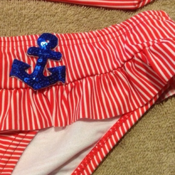 2Chillies | Swim | Redwhite Striped Bikini Set | Poshmark